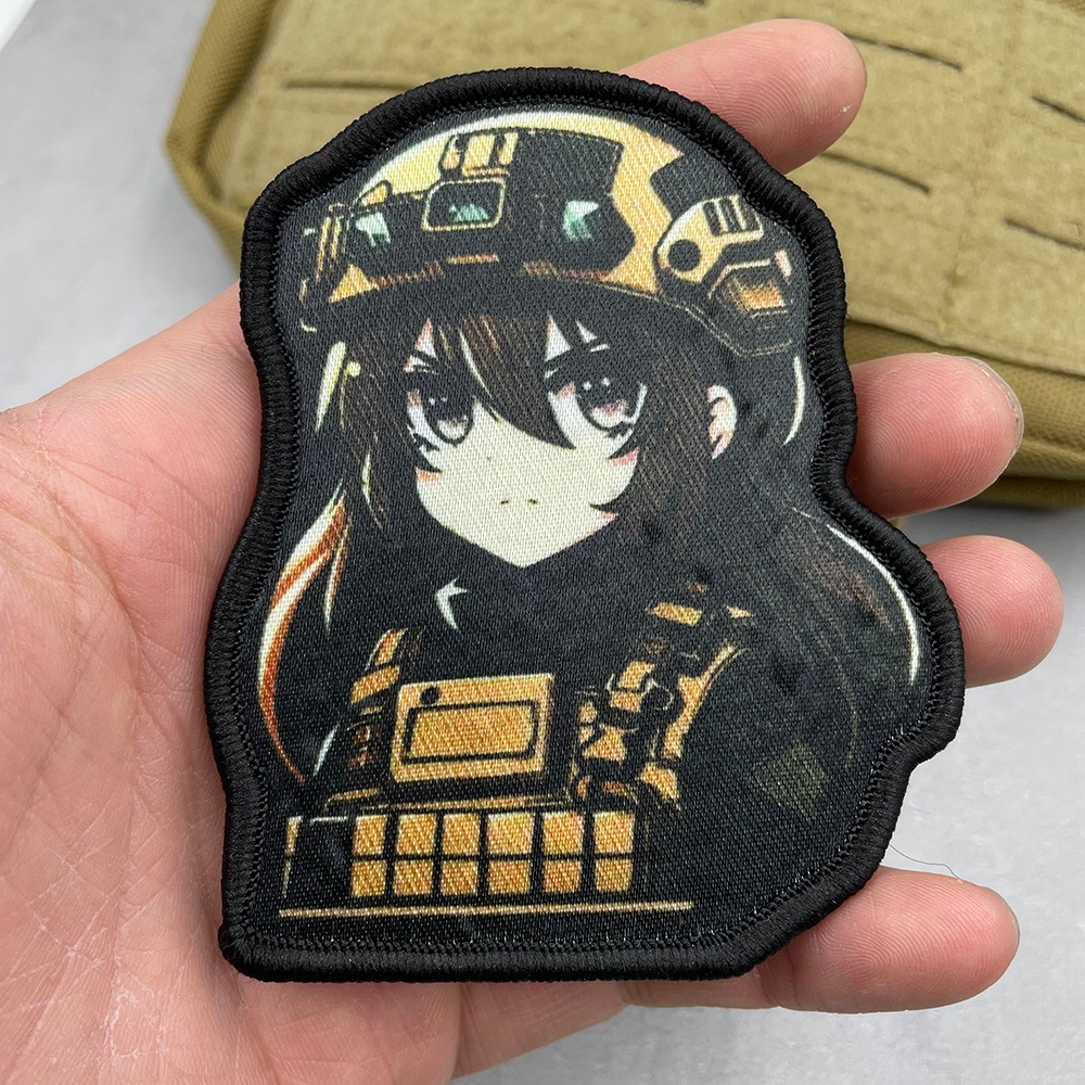 Tactical Girl Woven Mark Printing Patch Tactical Morale Badge Velcro Backpack Decal Military ...