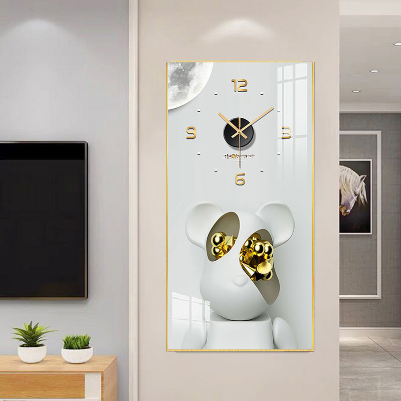 Wall clock Entrance clock, living room vertical clock, TV wall, silent ...