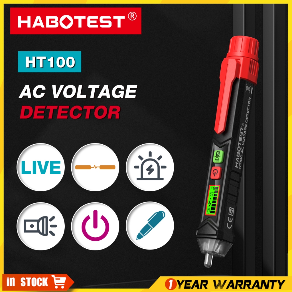 HABOTEST HT100 Voltage Measuring Pen AC Voltage Test Pen 12V-1000V/48V ...