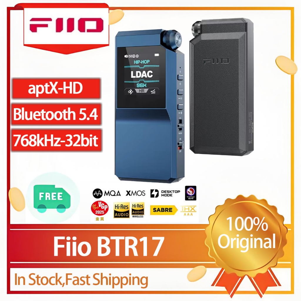 Original FIIO BTR17 Bluetooth Decoding Headphone Amplifier Portable Audio Receiver Custom ...