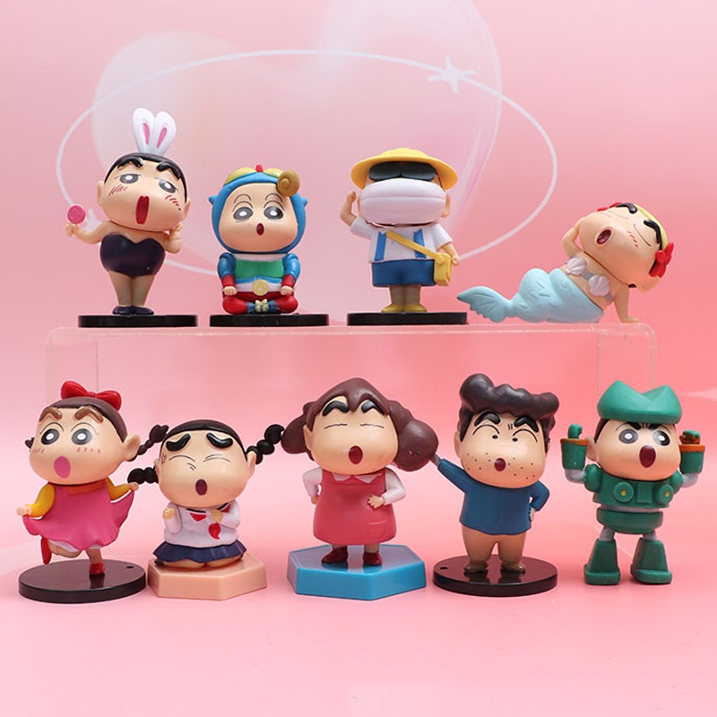 9Pcs/Set 5-8cm Anime Crayon Shin-chan Nohara Shinnosuke Cosplay Mermaid ...