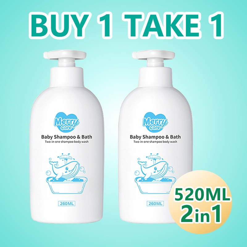 Merry Care 2-in-1 Baby Bath Soap and Shampoo - 260ML + Free 260ML | Shopee Philippines