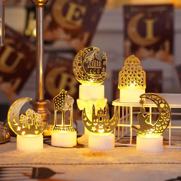 Eid Mubarak Decoration Lights Battery Powered Eid Led Candle Light ...