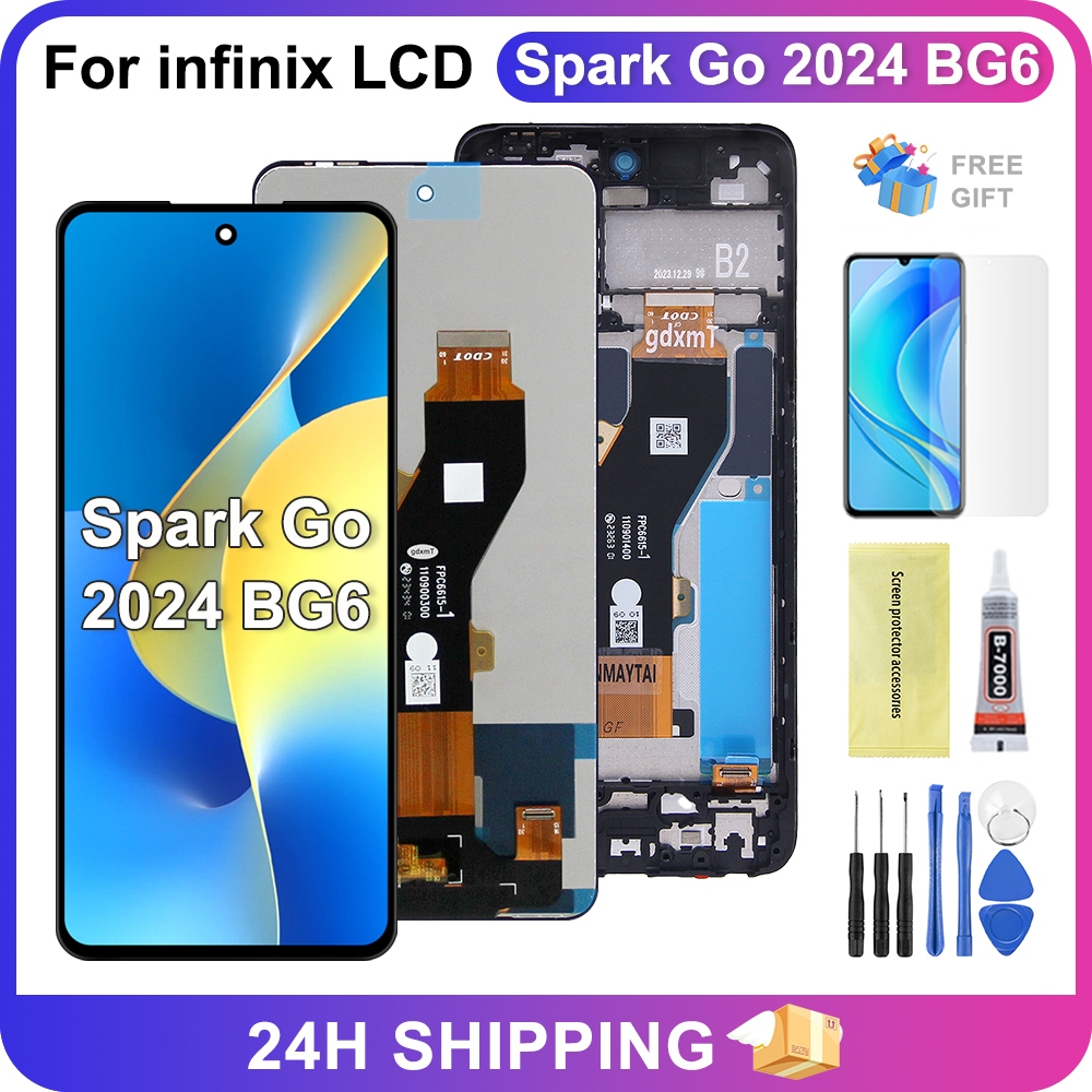 LCD With Frame For Tecno Spark Go 2024 BG6 LCD Display Touch Screen Assembly Replacement ...