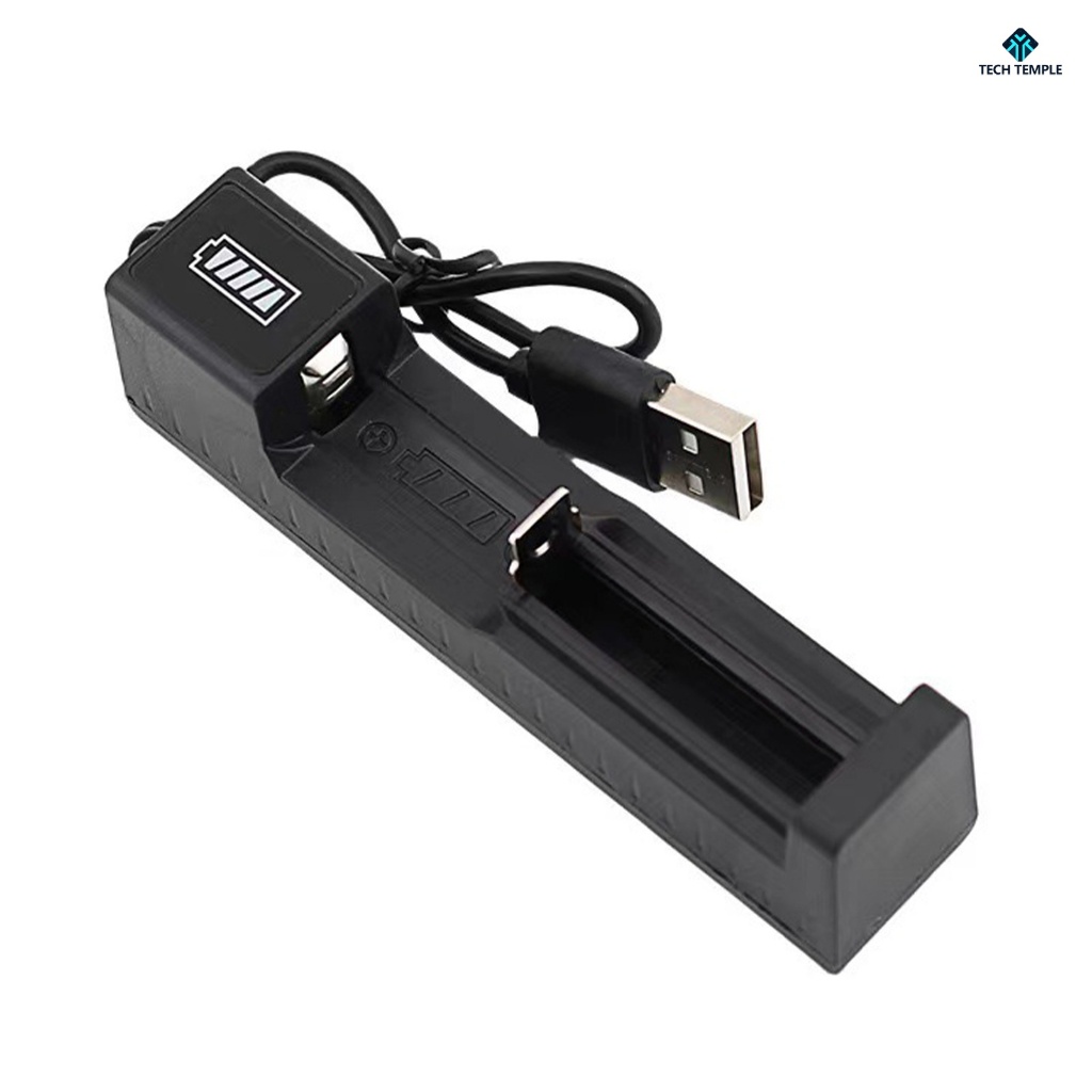 18650 26650 14500 USB Charger Adapter 1-Slot LED Smart Charger for ...