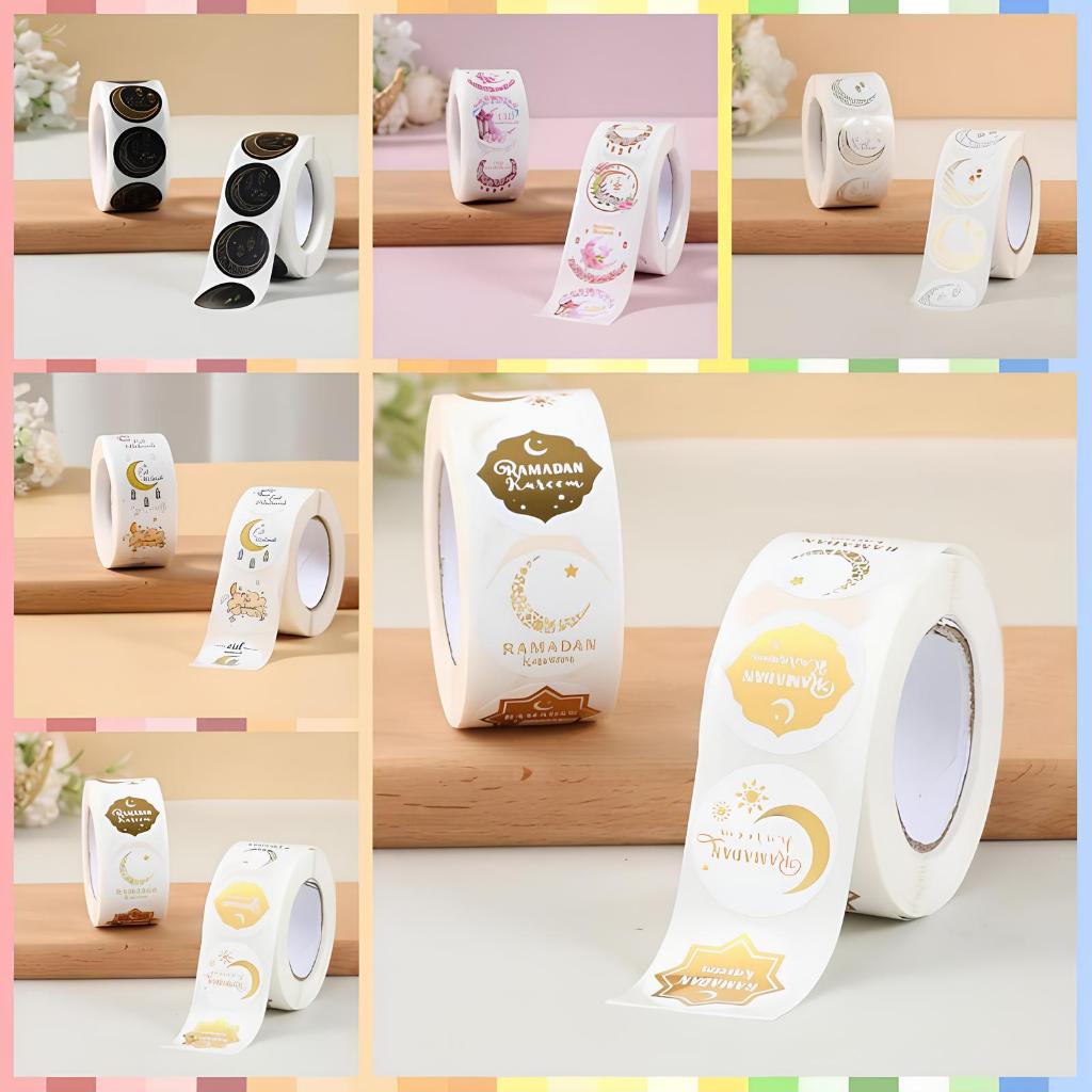 500PCS Ramadan Kareem White Gold Stickers Hari Raya Decorations 2025 ...