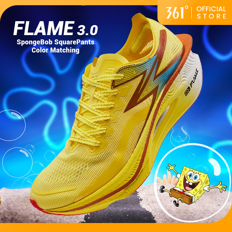 361 Degrees Flame 3.0 SpongeBob SquarePants Series Men Running Shoes ...