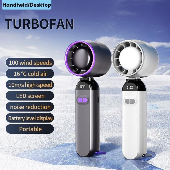 Mini 100 speed portable turbofan USB rechargeable foldable handheld fan ...