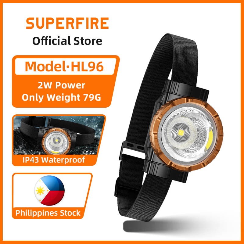 SUPERFIRE HL96 2W Super Bright USB Rechargeable High Power Headlamp Flashlight Camping Lantern ...