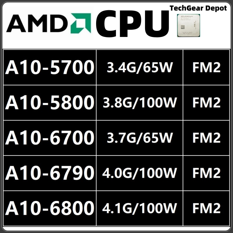 AMD FM2 A10-5700 A10-5800 A10-6700 A10-6790 A10-6800 APU Processor ...