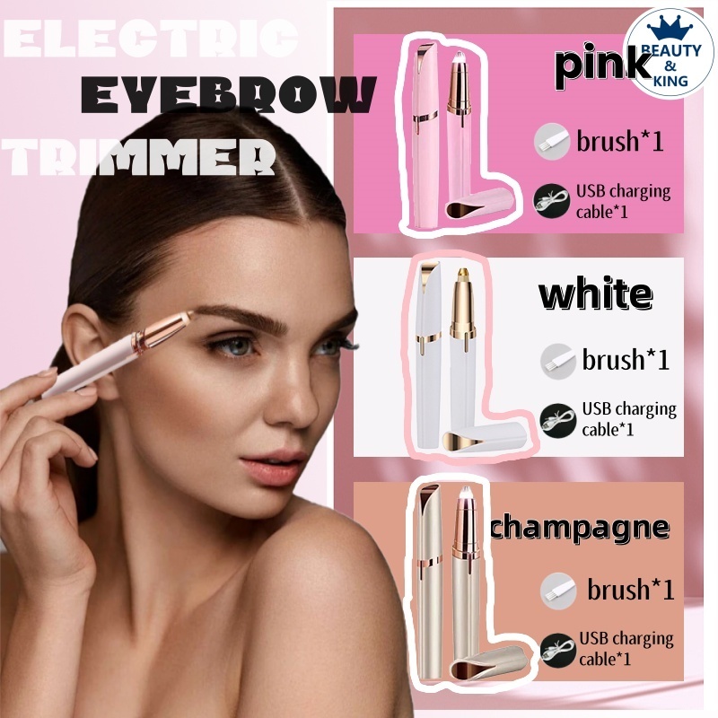 Women Electric Eyebrow Trimmer Easy operation USB Rechargeable Eyebrow ...