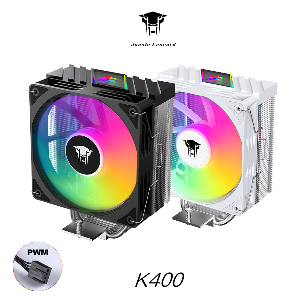 Jungle Leopard K400 CPU Cooler ARGB Black / White 4 Heat Pipes 120mm ...