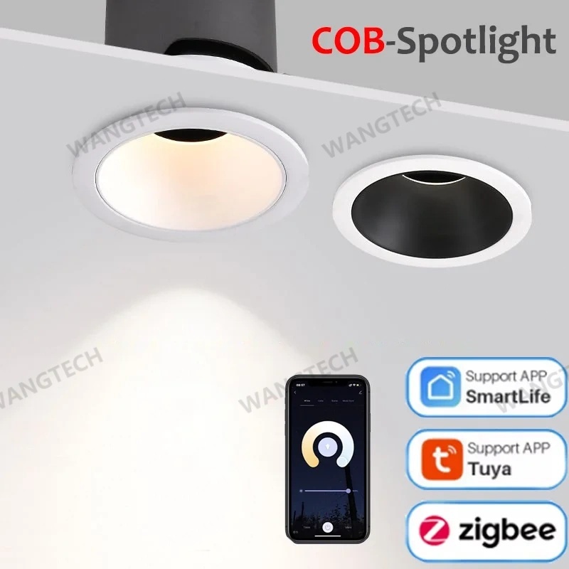 COB Recessed LED Spotlight Smart Downlight Aluminium Modern Bedroom ...