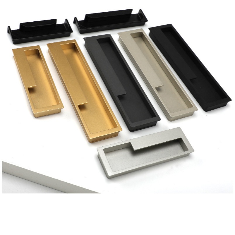 Cabinet Door Concealed Handle American Black Embedded Sliding Door ...