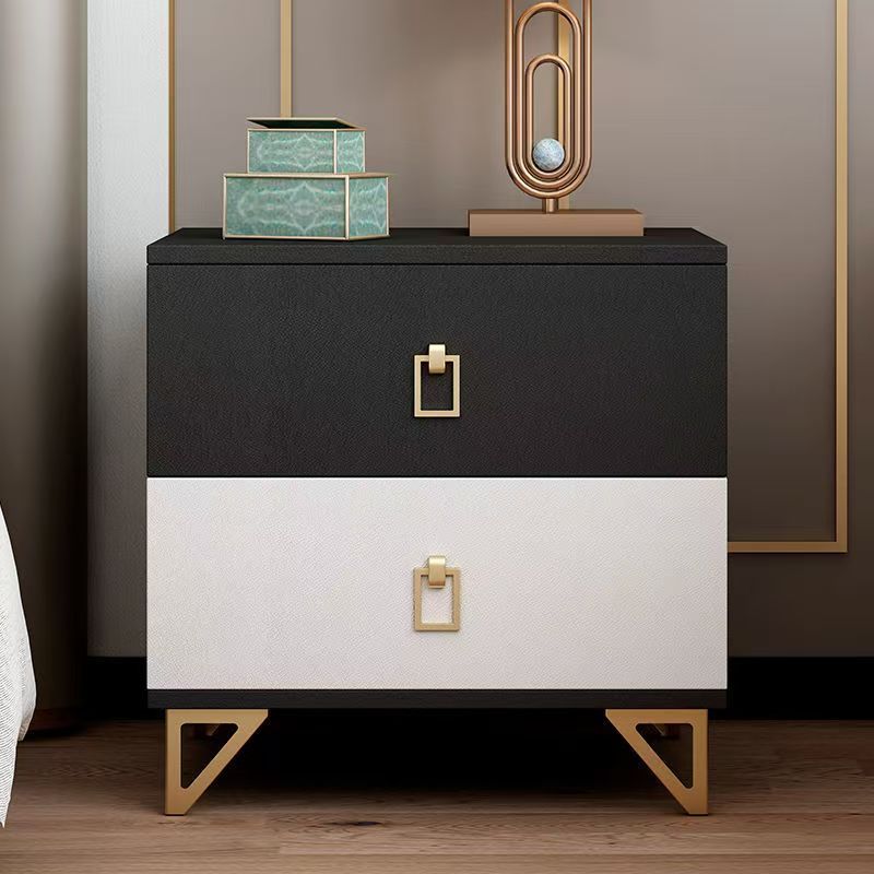 European bedside table with drawers, metal bedroom side table, bedside ...
