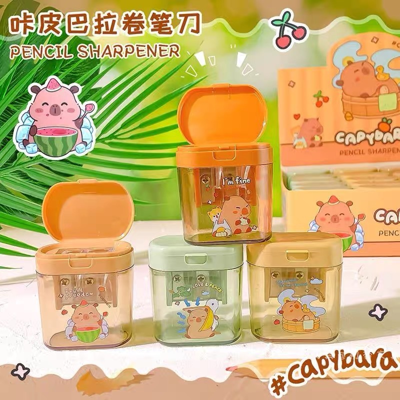 Cute capybara pencil sharpener Double-hole pencil sharpener Mini pencil ...