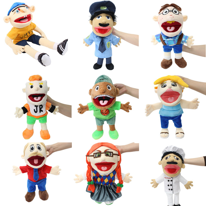 10 Styles 38cm-60cm Jeffy Hand Puppet Feebee Rapper Zombie Plush Doll ...