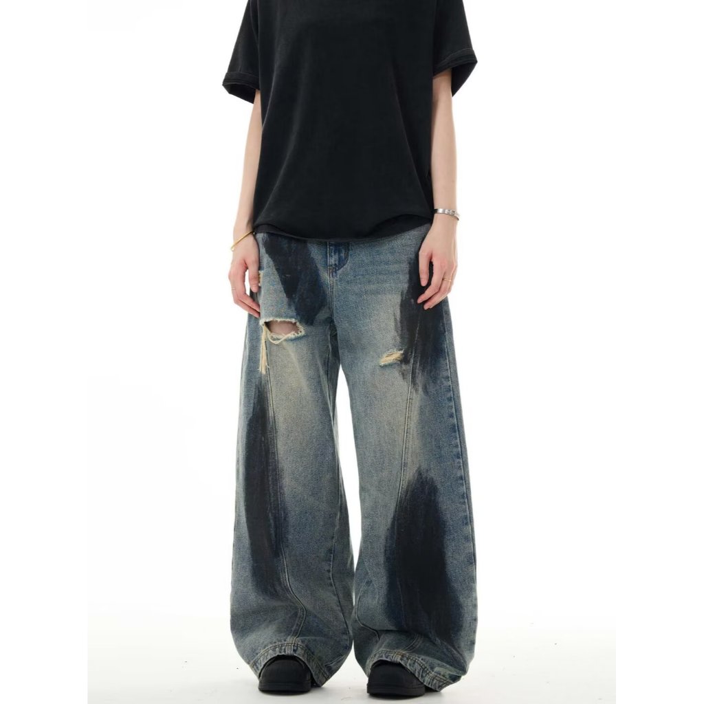 Echo Gents Jeans For Men Korean Style Vintage Loose Casual Straight ...