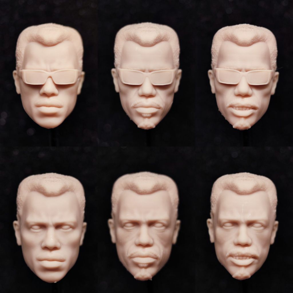 Unpainted 1/12 Scale Wesley Snipes Blade Head Carved Model Fit For 6 ...