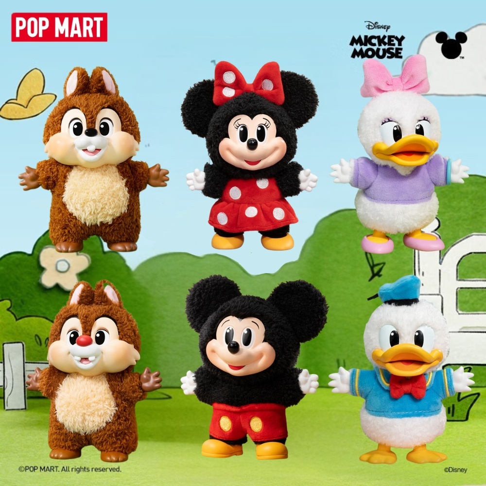 POP MART Mickey Family Cute Together Series Keychain Plush Doll Pendant ...