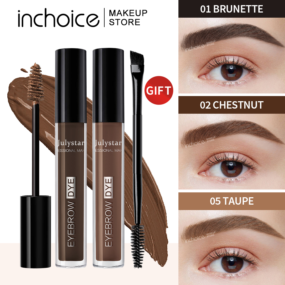 Eyebrow Dye with Makeup Brush Waterproof Matte Liquid Tinted 24HR Long ...