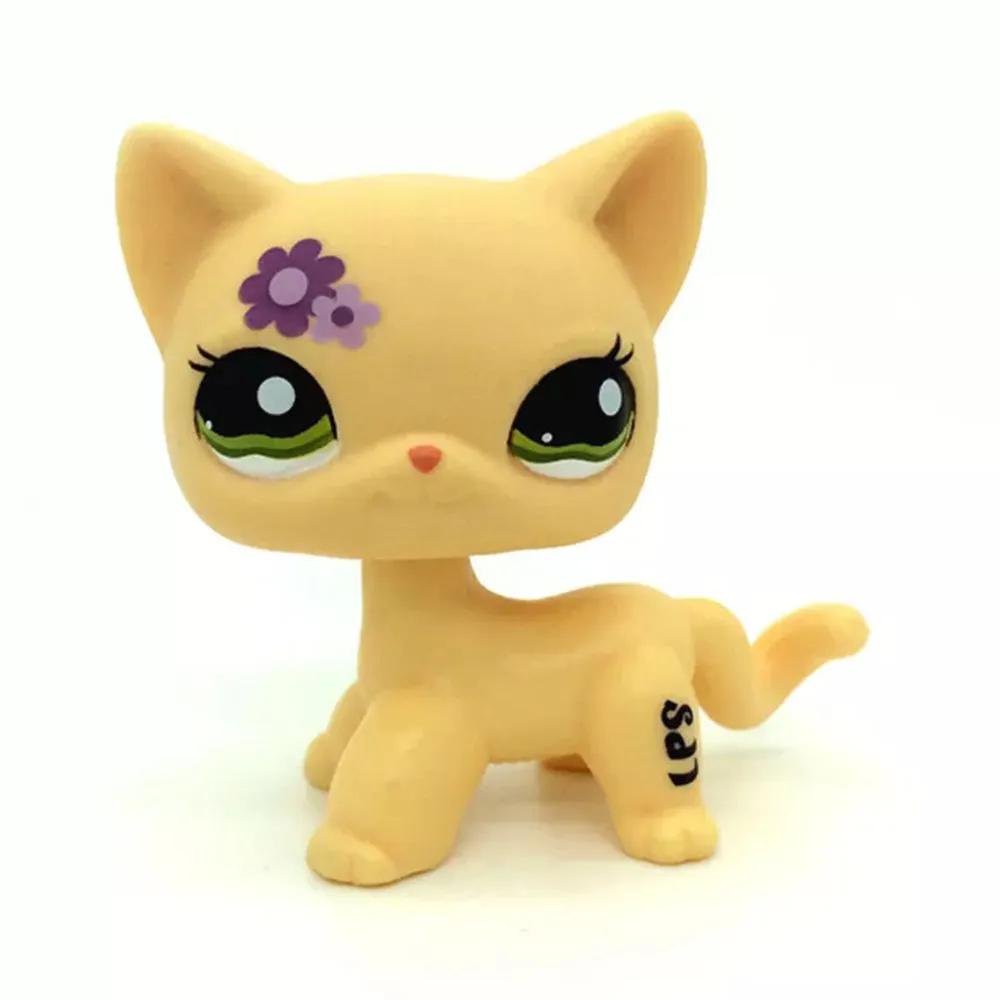 Mini Littlest pet shop LPS Collection 1962 Purple flower Short Hair Cat ...