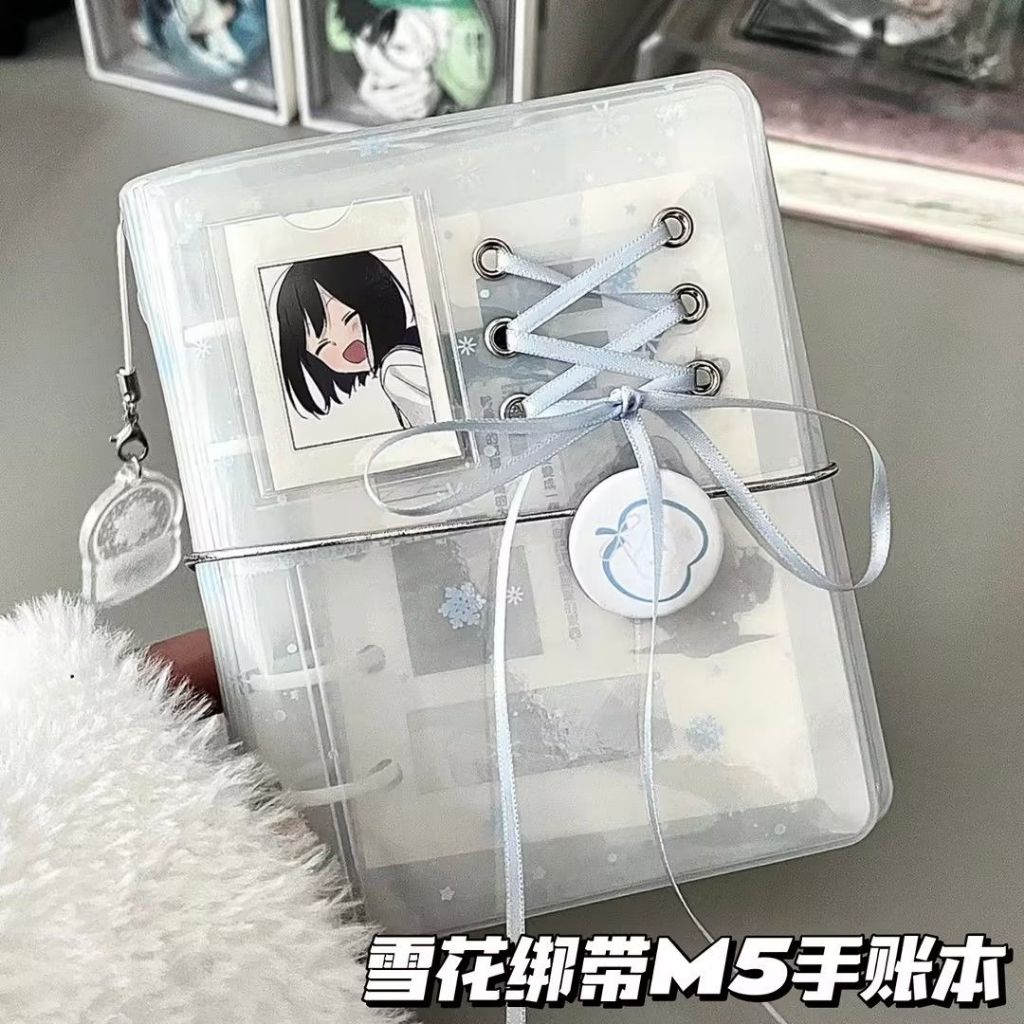 M5 Snowflake Ribbon Planner for Students | Detachable Mini Notebook DIY Set, Portable Travel ...