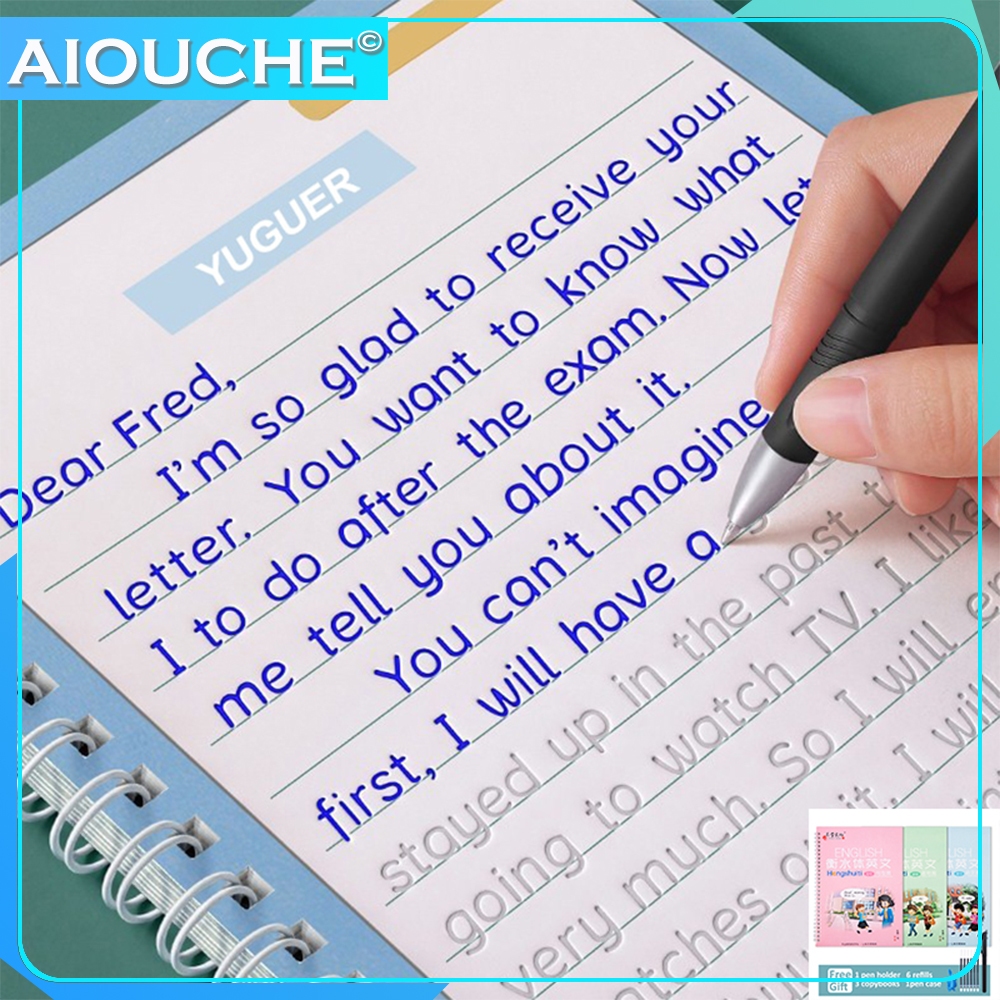 3book/set Hengshui Reusable English Word font copy book Set copybook ...