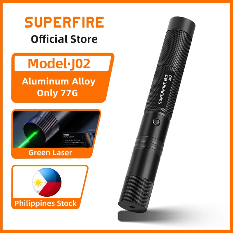 SUPERFIRE J02 Laser Pointer USB Rechargeable Flashlight 77G Portable ...