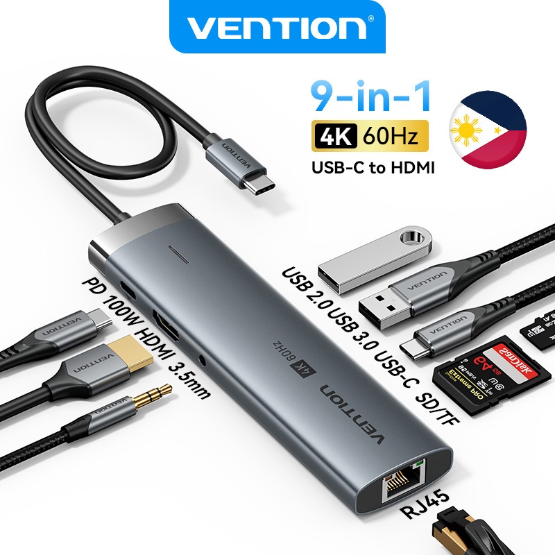 Vention Type C Hub 5 In 1 6 in 1 PD100W Portable Mini USB Docking ...