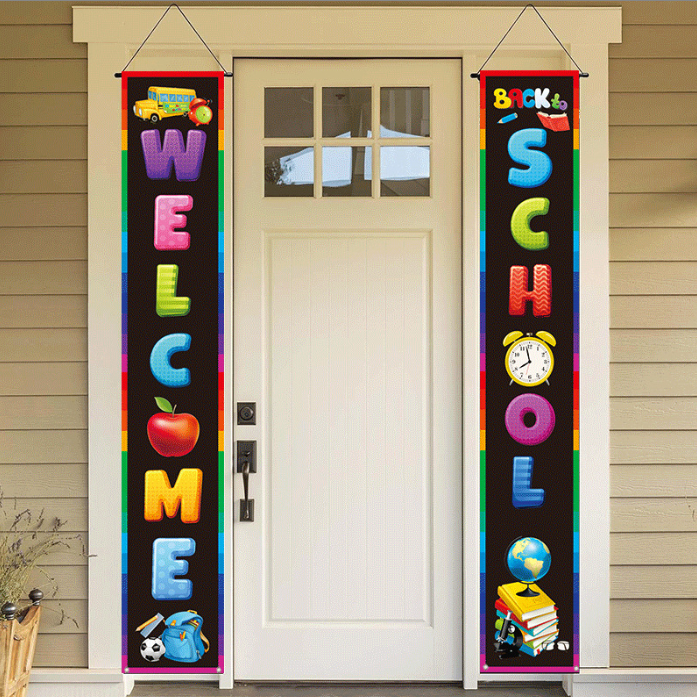 Back to School Banner Welcome Banner for First Day of School Hanging ...