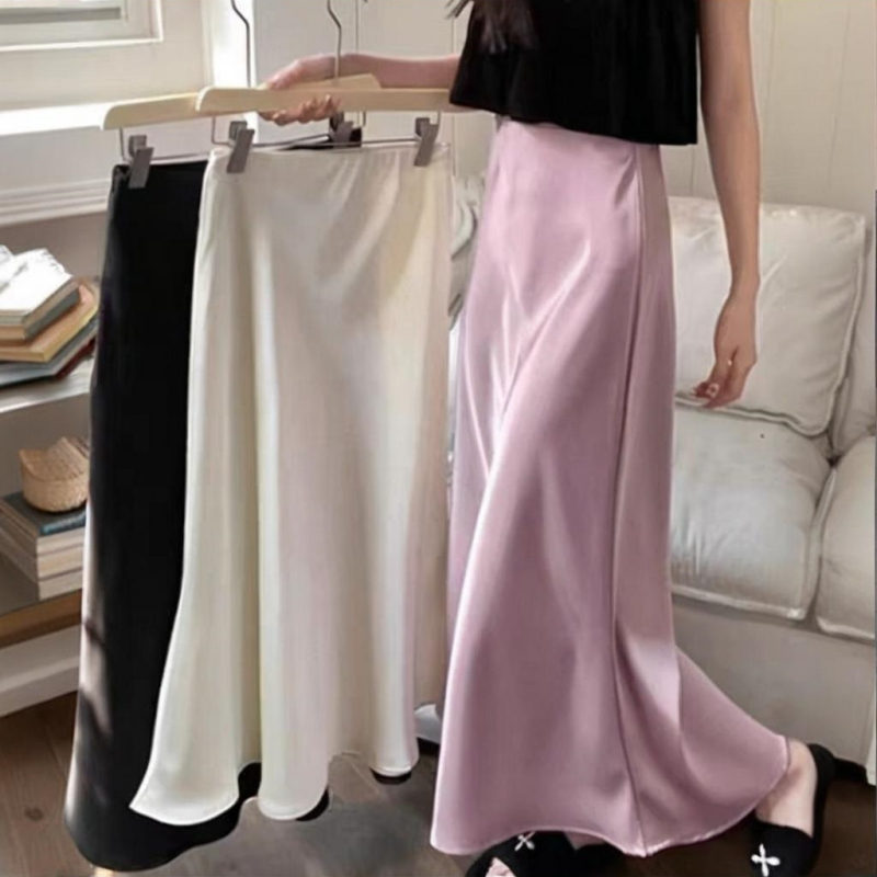 DAMENER Waist 23-40 Basic Long Skirt For Women High Waist Party Palda ...