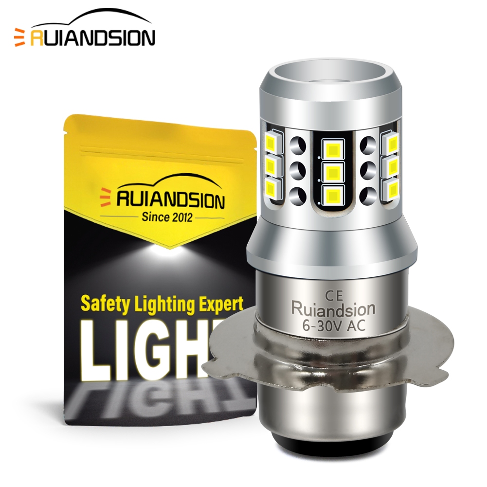 Ruiandsion P15D-25-3 LED Bulb Motorcycle Headlamp Scooter DRL High Low ...