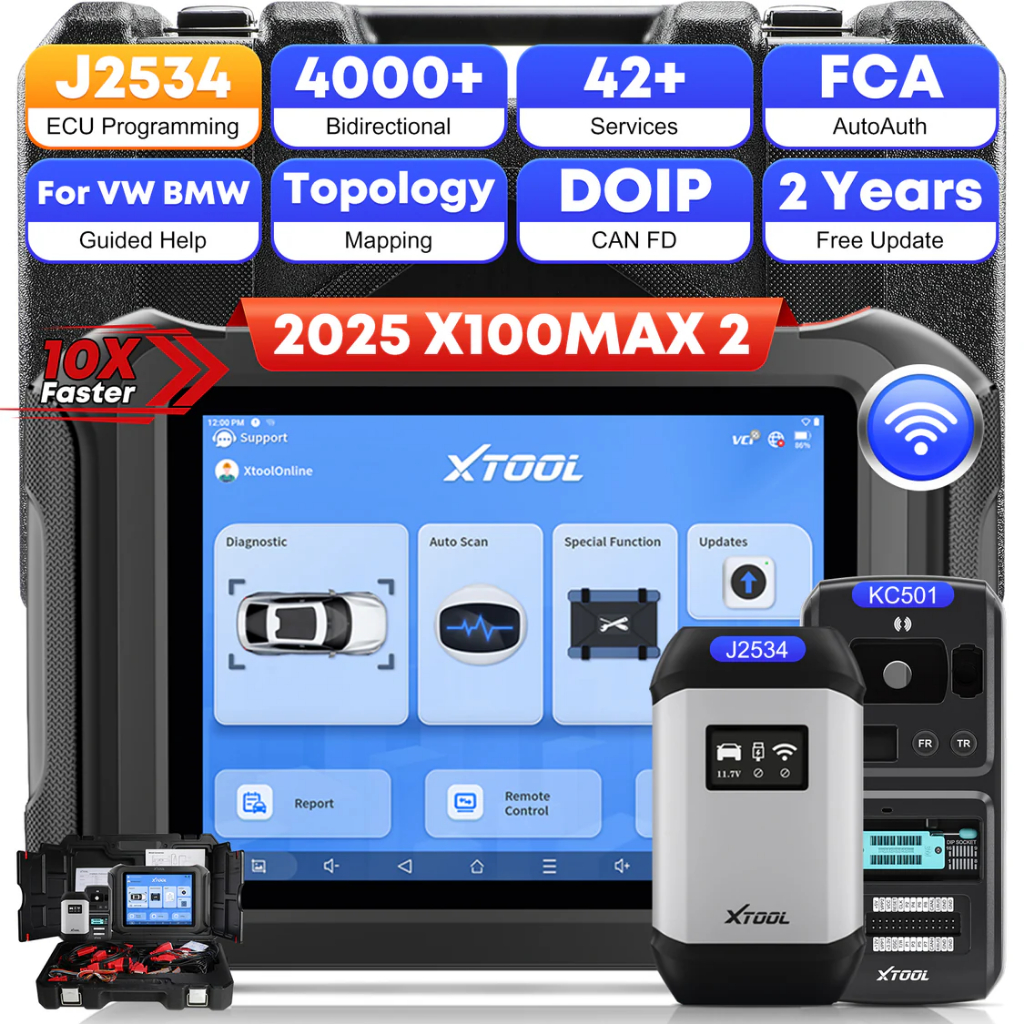 XTOOL X100MAX2 Top J2534 Key Programming Tool Car OBD2 Scanner 42+Reset ...