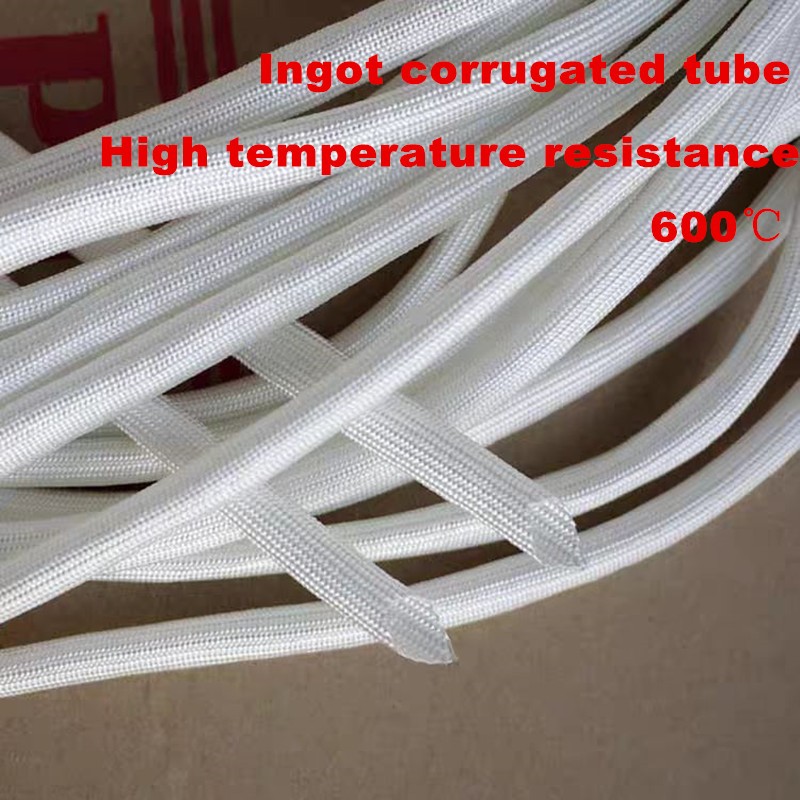 White corrugated tube High temperature resistant tube Glass fiber ...