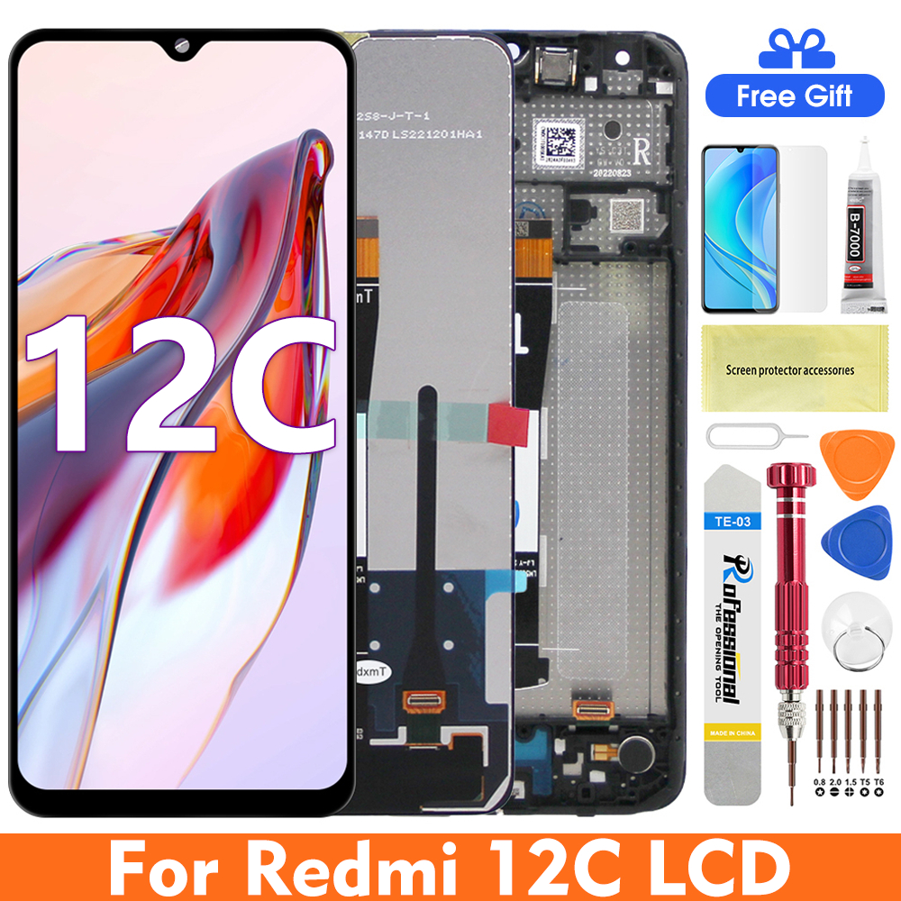 For Redmi 12C LCD Display With Frame 22120RN86G Touch Screen Redmi 12C ...