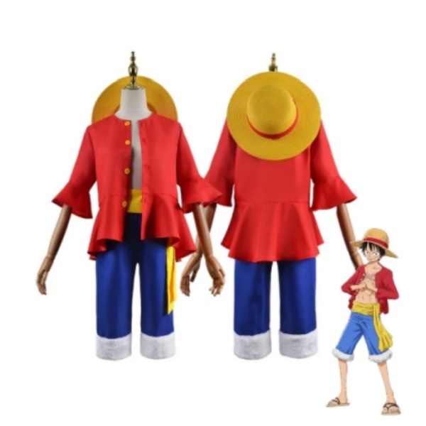 Monkey D. Luffy Cosplay Costume Anime Shirt Pants Sets for | Shopee ...