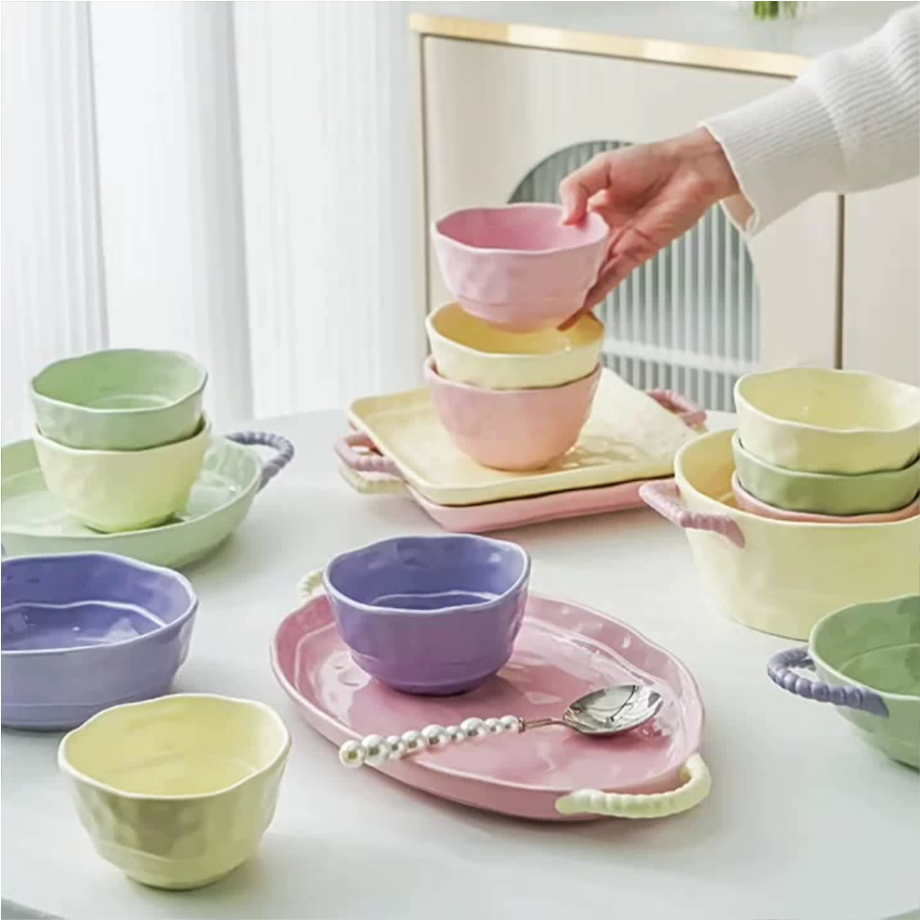 Nordic style ceramic handle bowl with handle baking tray | Shopee ...