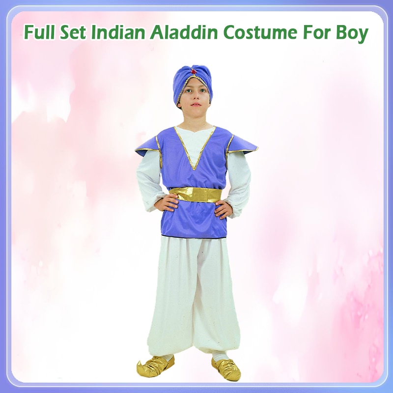 Full Set Indian Aladdin Costume for Kids Boy Cosplay United Nation ...