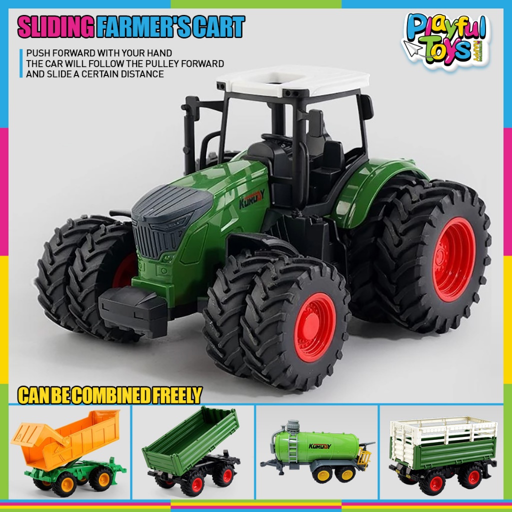 Truck Farm Tractor Toys For Kids Trucktor Car Construction Harvester ...