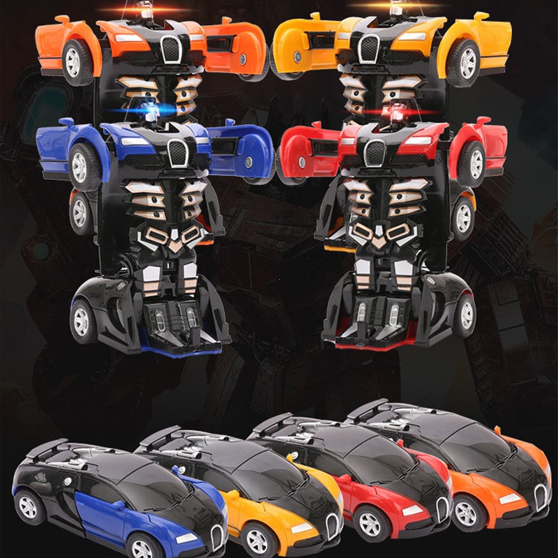 Transform Car Robot One-button Transforming Toy Car Inertia Collision ...
