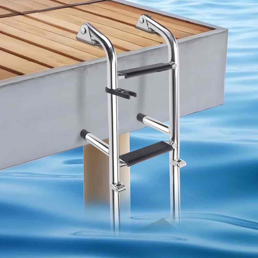 Marine Foldable Telescopic Ladder 4 Step Pool Ladder Stainless Steel ...