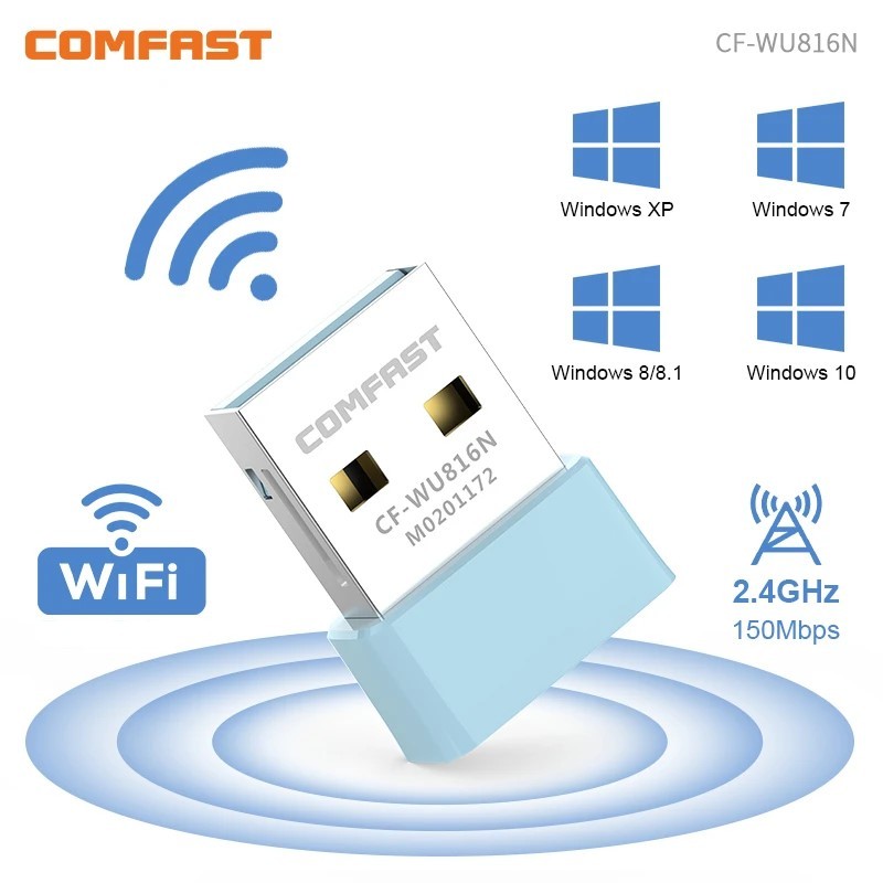 Comfast Mini USB Wireless WiFi Adapter 2.4GHz PC Network Card 802.11N ...