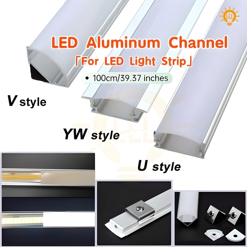 1M V/YW/U Shape LED Aluminum Channel For LED Light Strip LED Aluminum ...
