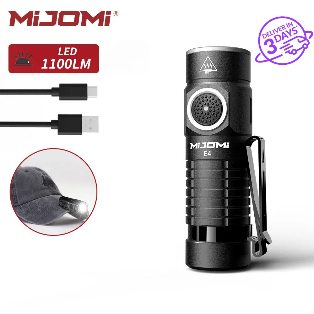 MIJOMI Flashlight E4 1100lumens Super Mini LED flashlight Torch Lamp ...