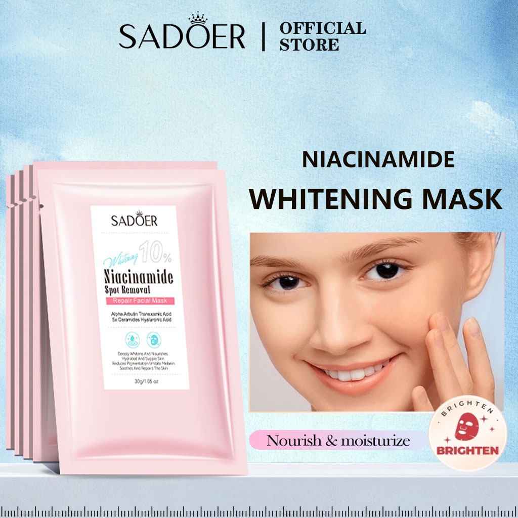 SADOER Face Mask Niacinamide Whitening Oil Control Brighten Complexion ...