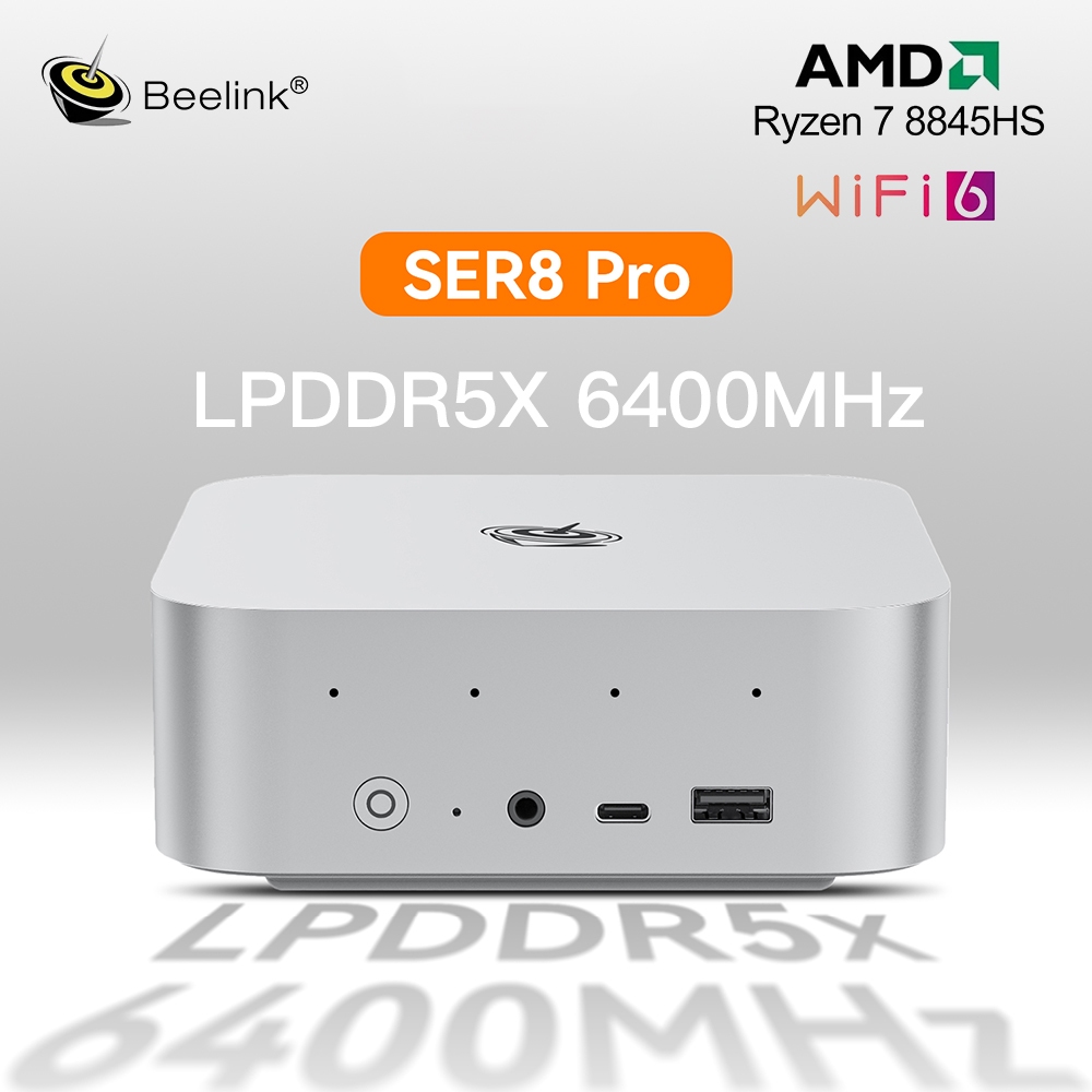 Beelink Mini PC SER8 Pro AMD Ryzen 7 8845HS LPDDR5X 32G 6400MHz Dual M2 ...