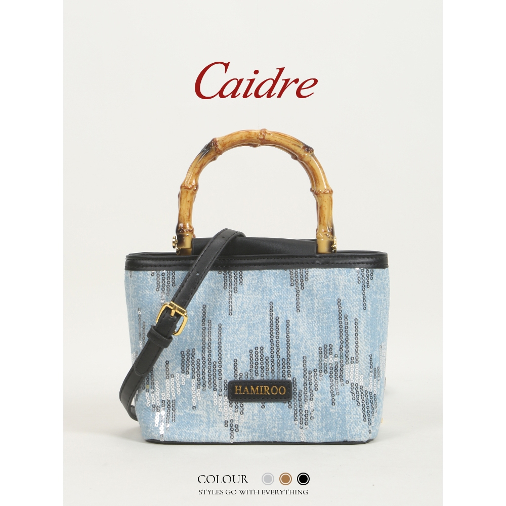 Caidre Commuter Bamboo Portable Small Bag Niche Bucket Bag Shoulder ...