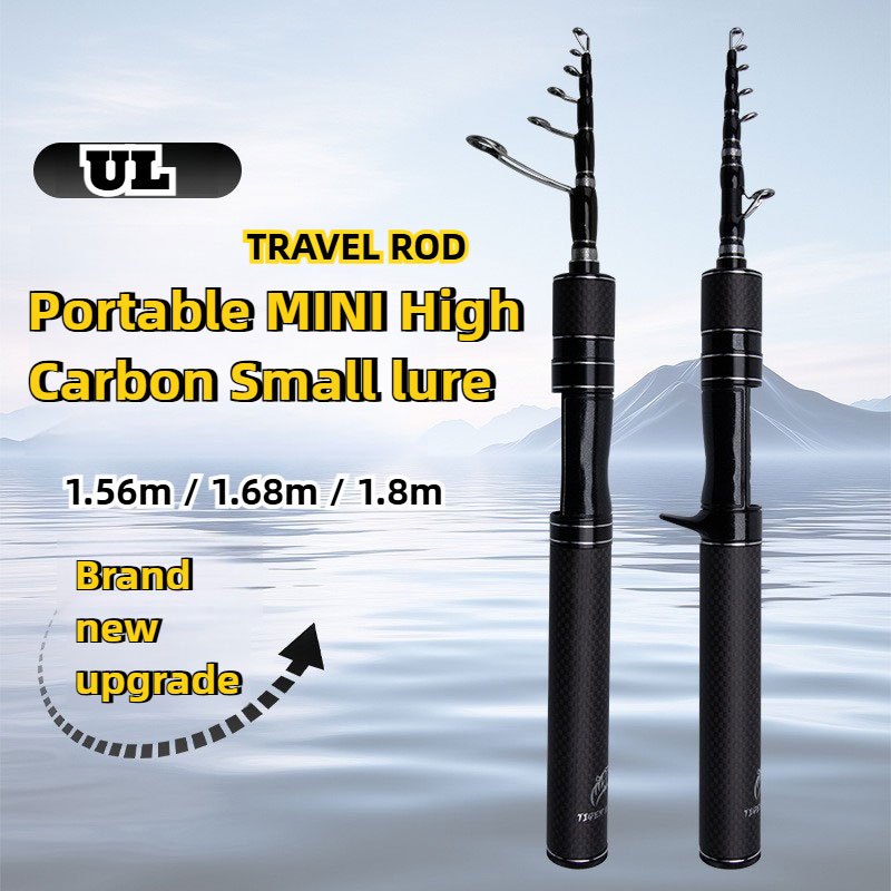 MINI UL Flexible Fishing Rod 2-4lb Portable 30Cm Travel Rod 1.5m/1.68m ...