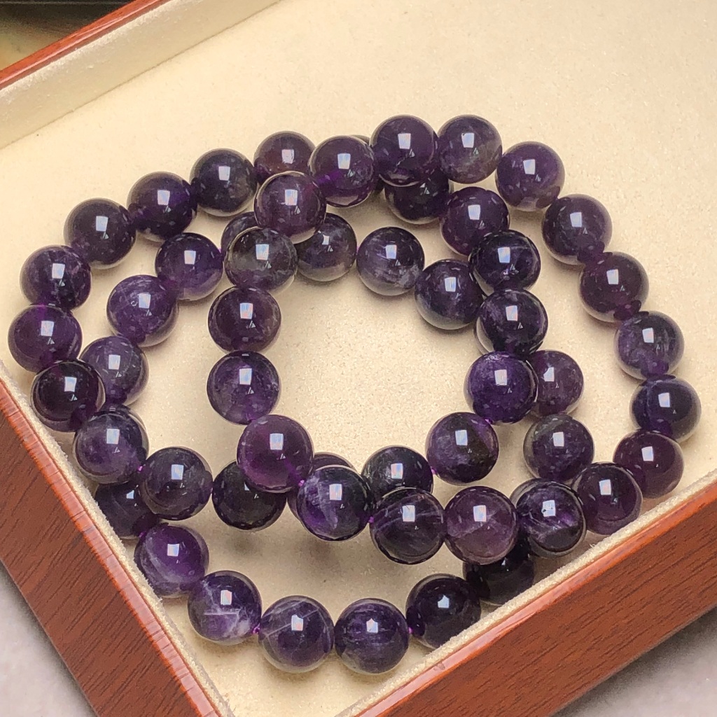 Natural Amethyst Bracelet 10.5mm - Starry Shine Amethyst | Shopee ...
